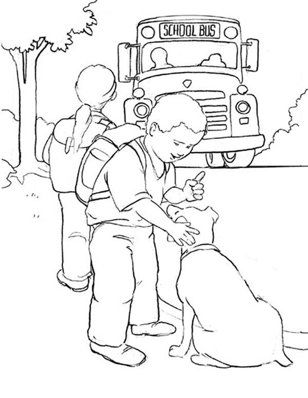 A boy and his dog coloring pages